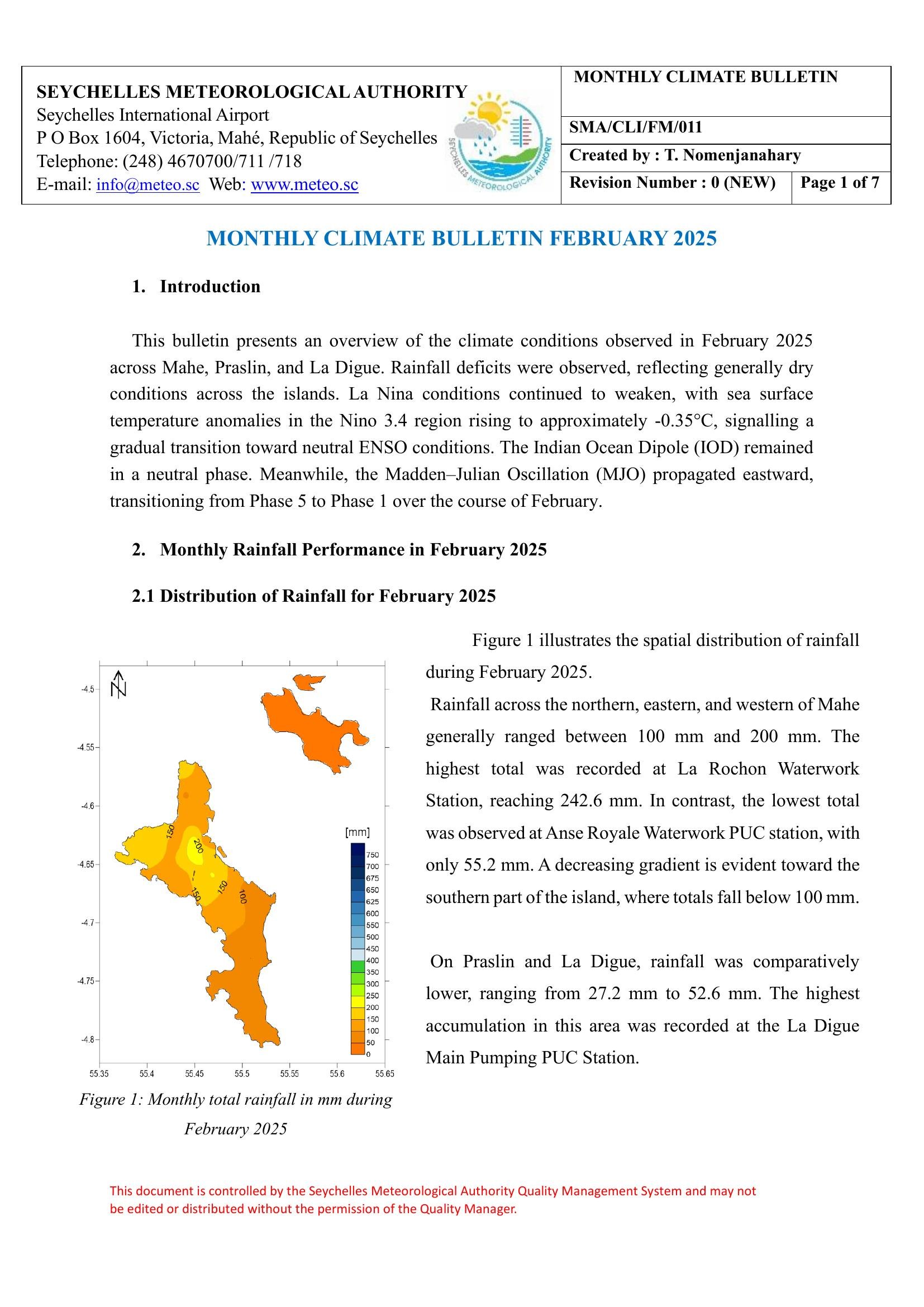 Climate and Weather Bulletin- February 2025