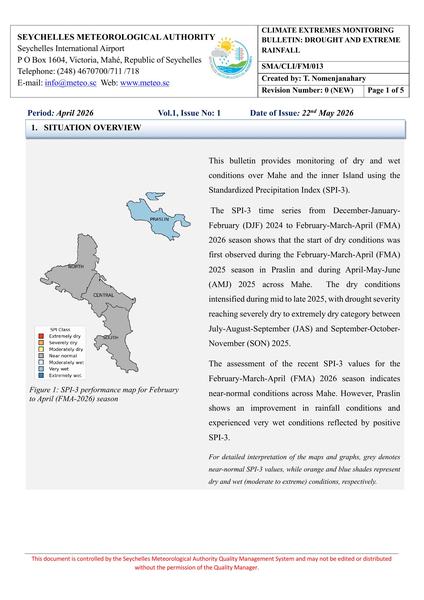Climate Extreme Bulletin Drought and Extreme Rainfall - April 2026