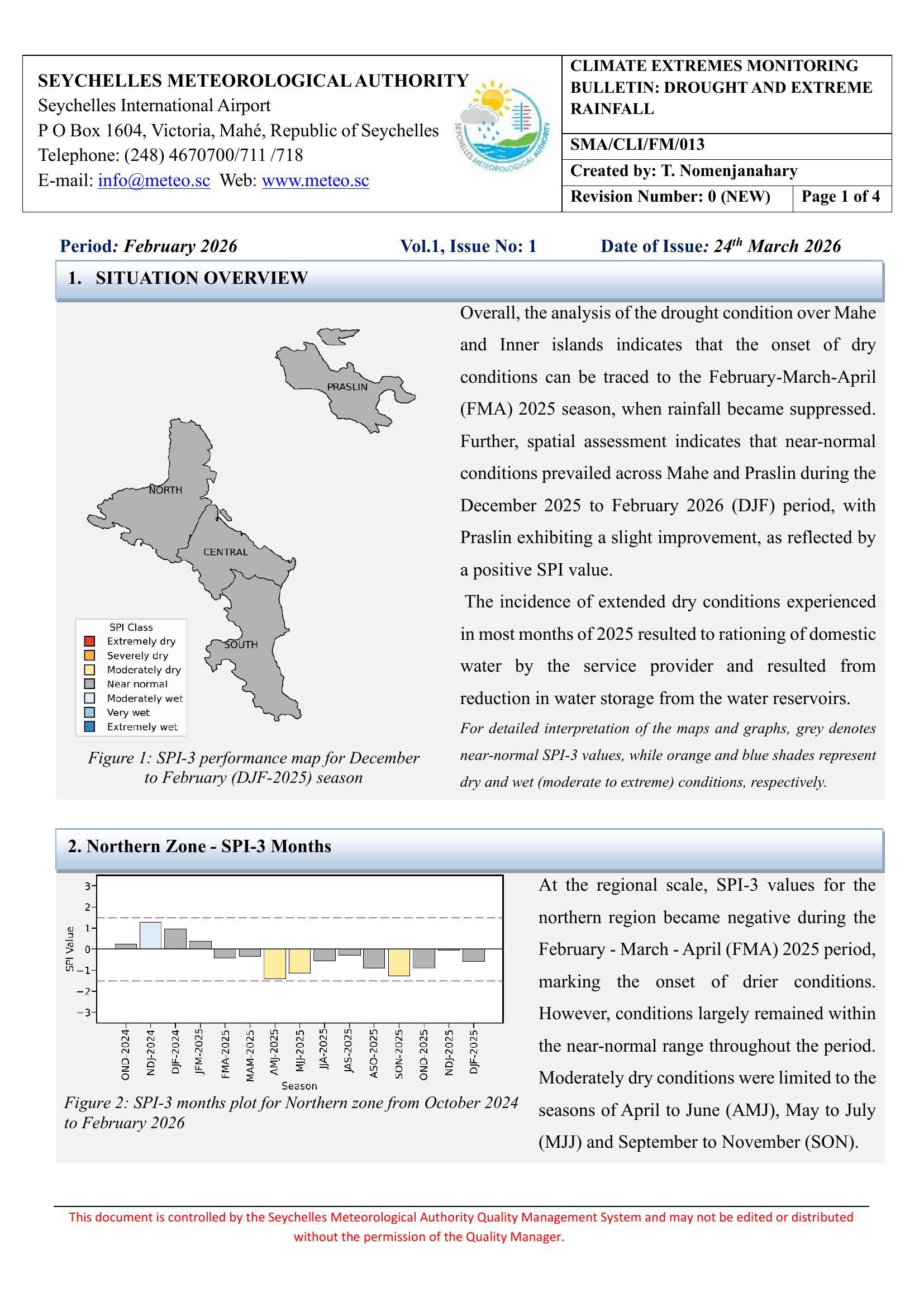 Climate Extreme Bulletin Drought and Extreme Rainfall - February 2026